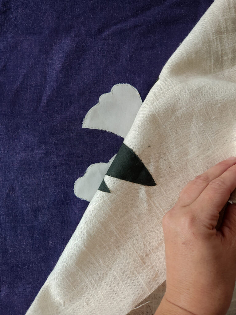 How to Make a Reversible Applique Table Runner - Side Lake Stitch