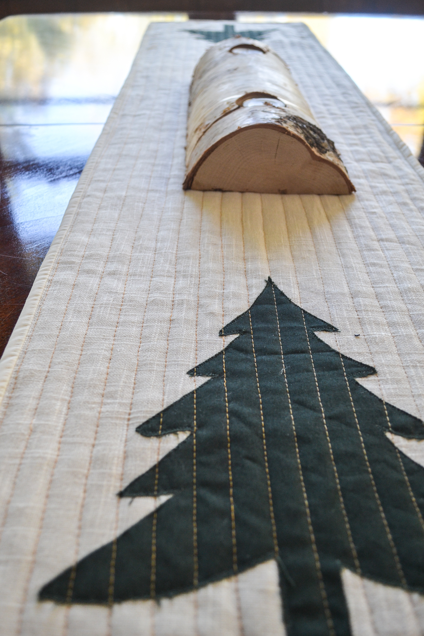 How to Make a Reversible Applique Table Runner - Side Lake Stitch